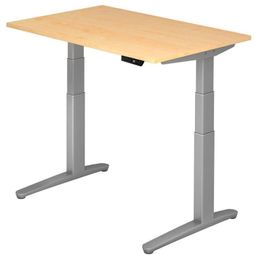 Hammerbacher VXBHM12/3/SS elektrisch h&ouml;henverstellbarer Schreibtisch 65,0 - 130,0 cm - elektrisch ahorn / silber