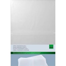 Sigel Doppel-Transparenth&uuml;llen, Format A4, f&uuml;r Speisekarten-Mappen mit Gummi-Bindung, Kunststoff, transparent, 10 St&uuml;ck