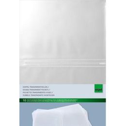 Sigel Doppel-Transparenth&uuml;llen, Format A5, f&uuml;r Speisekarten-Mappen mit Gummi-Bindung, Kunststoff, transparent, 10 St&uuml;ck