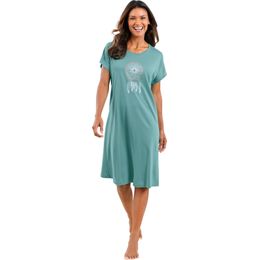 w&auml;schepur Damen Sleepshirts in A-Linie salbei + ecru-salbei-bedruckt, Gr&ouml;&szlig;e 48/50