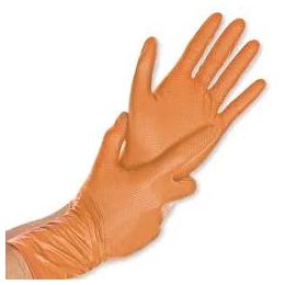 Hygostar Power Grip Long Nitrilhandschuhe orange puderfrei, VE 500 St&uuml;ck 8/M