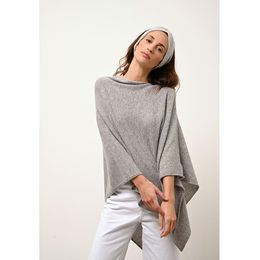 Just Cashmere Kaschmir-Poncho "Meredith" in Grau - 67% | Gr&ouml;&szlig;e L | Damenjacken