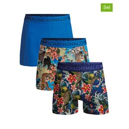 MUCHACHOMALO 3er-Set: Boxershorts in Blau/ Bunt - 54% | Gr&ouml;&szlig;e XL | Herren-waesche