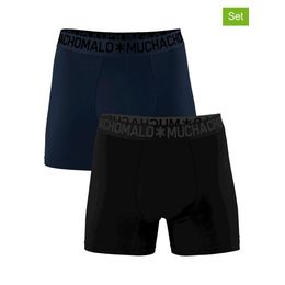 MUCHACHOMALO 2er-Set: Boxershorts in Dunkelblau/ Schwarz - 57% | Gr&ouml;&szlig;e S | Herren-waesche