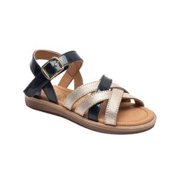 bisgaard Leder-Sandalen in Gold/ Dunkelblau - 45% | Gr&ouml;&szlig;e 35 | Kindersandalen