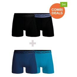 MUCHACHOMALO 4er-Set: Boxershorts in Schwarz/ Blau/ Dunkelblau - 57% | Gr&ouml;&szlig;e L | Herren-waesche