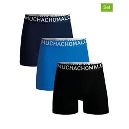 MUCHACHOMALO 3er-Set: Boxershorts in Schwarz/ Dunkelblau/ Blau - 54% | Gr&ouml;&szlig;e L | Herren-waesche