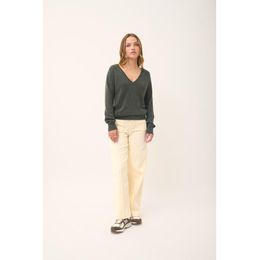 Just Cashmere Kaschmir-Pullover "Phoebe" in Khaki - 62% | Gr&ouml;&szlig;e L | Damen-pullover-cardigans
