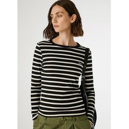 Pepe Jeans Longsleeve "Bani" in Schwarz/ Creme - 38% | Gr&ouml;&szlig;e XL | Damen-tops