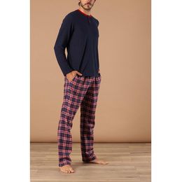 maryplaid Pyjama in Dunkelblau/ Rot - 57% | Gr&ouml;&szlig;e S | Herren-waesche