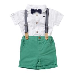 Little Gent Set 'Classic' Jungen Gr&ouml;&szlig;e 80/86 dunkelgrau / gr&uuml;n / schwarz / wei&szlig;