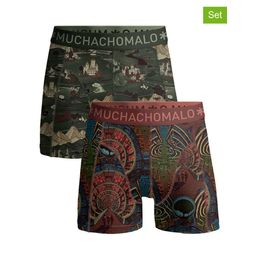 MUCHACHOMALO 2er-Set: Boxershorts in Gr&uuml;n/ Hellbraun - 47% | Gr&ouml;&szlig;e 110/116 | Kinder-waesche