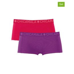MUCHACHOMALO 2er-Set: Pantys in Lila/ Rot - 49% | Gr&ouml;&szlig;e L | Damen-unterteile