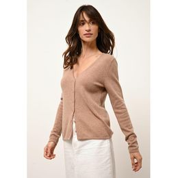 Just Cashmere Kaschmir-Cardigan "Norma" in Camel - 62% | Gr&ouml;&szlig;e M | Damen-pullover-cardigans
