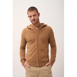 Just Cashmere Kaschmir-Cardigan "Elliot" in Hellbraun - 62% | Gr&ouml;&szlig;e S | Herren-pullover-cardigans