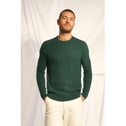 Just Cashmere Kaschmir-Pullover "Thurid" in Gr&uuml;n - 65% | Gr&ouml;&szlig;e M | Herren-plussize