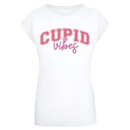 F4NT4STIC T-Shirt 'Cupid Vibes Valentinstag Amor' Damen Gr&ouml;&szlig;e XXXL fuchsia / rot / wei&szlig;