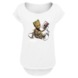 F4NT4STIC Shirt 'Marvel Guardians Of The Galaxy Vol2 Groot Tape' female White size M