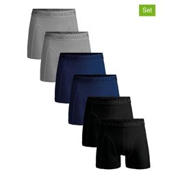 MUCHACHOMALO 6er-Set: Boxershorts in Grau/ Dunkelblau/ Schwarz - 49% | Gr&ouml;&szlig;e XL | Herren-waesche