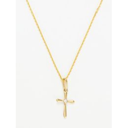 OR &Eacute;CLAT Gold-Anh&auml;nger "Croix honnetet&eacute;" mit Edelstein - 75% | Schmuck