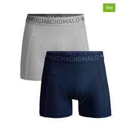 MUCHACHOMALO 2er-Set: Boxershorts in Dunkelblau/ Grau - 53% | Gr&ouml;&szlig;e L | Herren-waesche