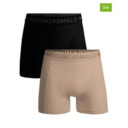 MUCHACHOMALO 2er-Set: Boxershorts in Beige/ Schwarz - 53% | Gr&ouml;&szlig;e L | Herren-waesche