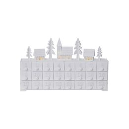 STAR TRADING LED-Adventskalender "Yuletide" in Wei&szlig; - (B)37,5 x (H)22,5 cm - 45% | Dekofiguren