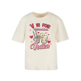 F4NT4STIC Oversized Shirt 'Anti Valentinstag V Is For Vodka' female Beige size XS