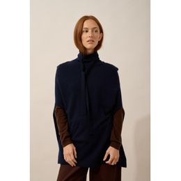 Just Cashmere Kaschmir-Poncho"Miamar" in Dunkelblau - 62% | Gr&ouml;&szlig;e XL | Damenjacken