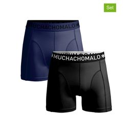 MUCHACHOMALO 2er-Set: Boxershorts in Dunkelblau/ Schwarz - 53% | Gr&ouml;&szlig;e L | Herren-waesche