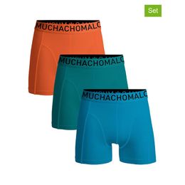MUCHACHOMALO 3er-Set: Boxershorts in Blau/ T&uuml;rkis/ Orange - 52% | Gr&ouml;&szlig;e S | Herren-waesche