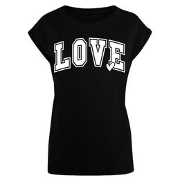 F4NT4STIC T-Shirt 'Love University Valentinstag Herz' Damen Gr&ouml;&szlig;e XL schwarz / wei&szlig;