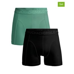 MUCHACHOMALO 2er-Set: Boxershorts in Gr&uuml;n/ Schwarz - 53% | Gr&ouml;&szlig;e L | Herren-waesche
