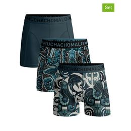 MUCHACHOMALO 3er-Set: Boxershorts in Blau/ Bunt - 58% | Gr&ouml;&szlig;e S | Herren-waesche