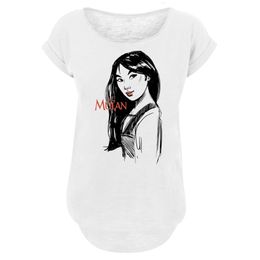 F4NT4STIC T-Shirt 'Mulan Sketch' Damen Gr&ouml;&szlig;e M melone / schwarz / wei&szlig;
