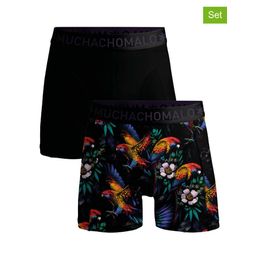MUCHACHOMALO 2er-Set: Boxershorts in Schwarz/ Bunt - 55% | Gr&ouml;&szlig;e L | Herren-waesche