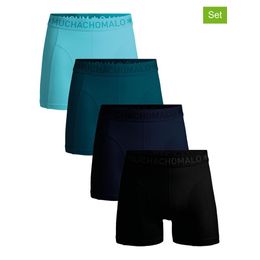 MUCHACHOMALO 4er-Set: Boxershorts in T&uuml;rkis/ Dunkelblau/ Schwarz - 57% | Gr&ouml;&szlig;e M | Herren-waesche
