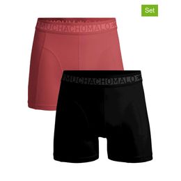 MUCHACHOMALO 2er-Set: Boxershorts in Schwarz/ Koralle - 51% | Gr&ouml;&szlig;e XL | Herren-waesche