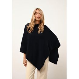 Just Cashmere Kaschmir-Poncho "Ashley" in Dunkelblau - 62% | Gr&ouml;&szlig;e S | Damenjacken