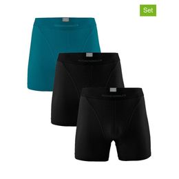 MUCHACHOMALO 3er-Set: Boxershorts in T&uuml;rkis/ Schwarz - 56% | Gr&ouml;&szlig;e M | Herren-waesche