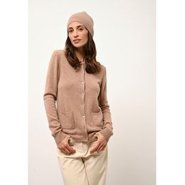 Just Cashmere Kaschmir-Cardigan "Katharine" in Camel - 64% | Gr&ouml;&szlig;e S | Damen-pullover-cardigans