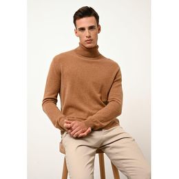 Just Cashmere Kaschmir-Rollkragenpullover "Connor" in Camel - 60% | Gr&ouml;&szlig;e XL | Herren-plussize
