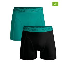 MUCHACHOMALO 2er-Set: Boxershorts in Schwarz/ Gr&uuml;n - 58% | Gr&ouml;&szlig;e S | Herren-waesche