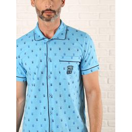 maryplaid Pyjama in Hellblau/ Blau - 59% | Gr&ouml;&szlig;e S | Herren-waesche