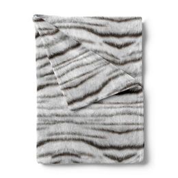 Zo!Home Plaid "Siberian White Tiger" in Grau - 59% | Gr&ouml;&szlig;e 140x200 cm | Decken