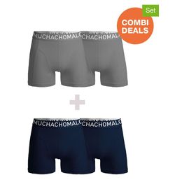 MUCHACHOMALO 4er-Set: Boxershorts in Grau/ Dunkelblau - 58% | Gr&ouml;&szlig;e L | Herren-waesche