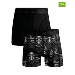MUCHACHOMALO 2er-Set: Boxershorts in Schwarz/ Grau - 55% | Gr&ouml;&szlig;e L | Herren-waesche