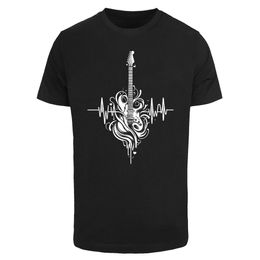 F4NT4STIC T-Shirt 'Gitarre Heartbeat' Herren Gr&ouml;&szlig;e S schwarz / wei&szlig;