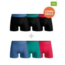 MUCHACHOMALO 6er-Set: Boxershorts in Schwarz/ Blau/ T&uuml;rkis - 61% | Gr&ouml;&szlig;e XXL | Herren-waesche