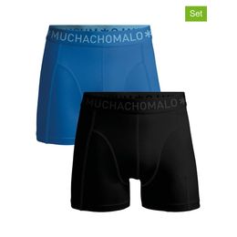 MUCHACHOMALO 2er-Set: Boxershorts in Blau/ Schwarz - 55% | Gr&ouml;&szlig;e L | Herren-waesche
